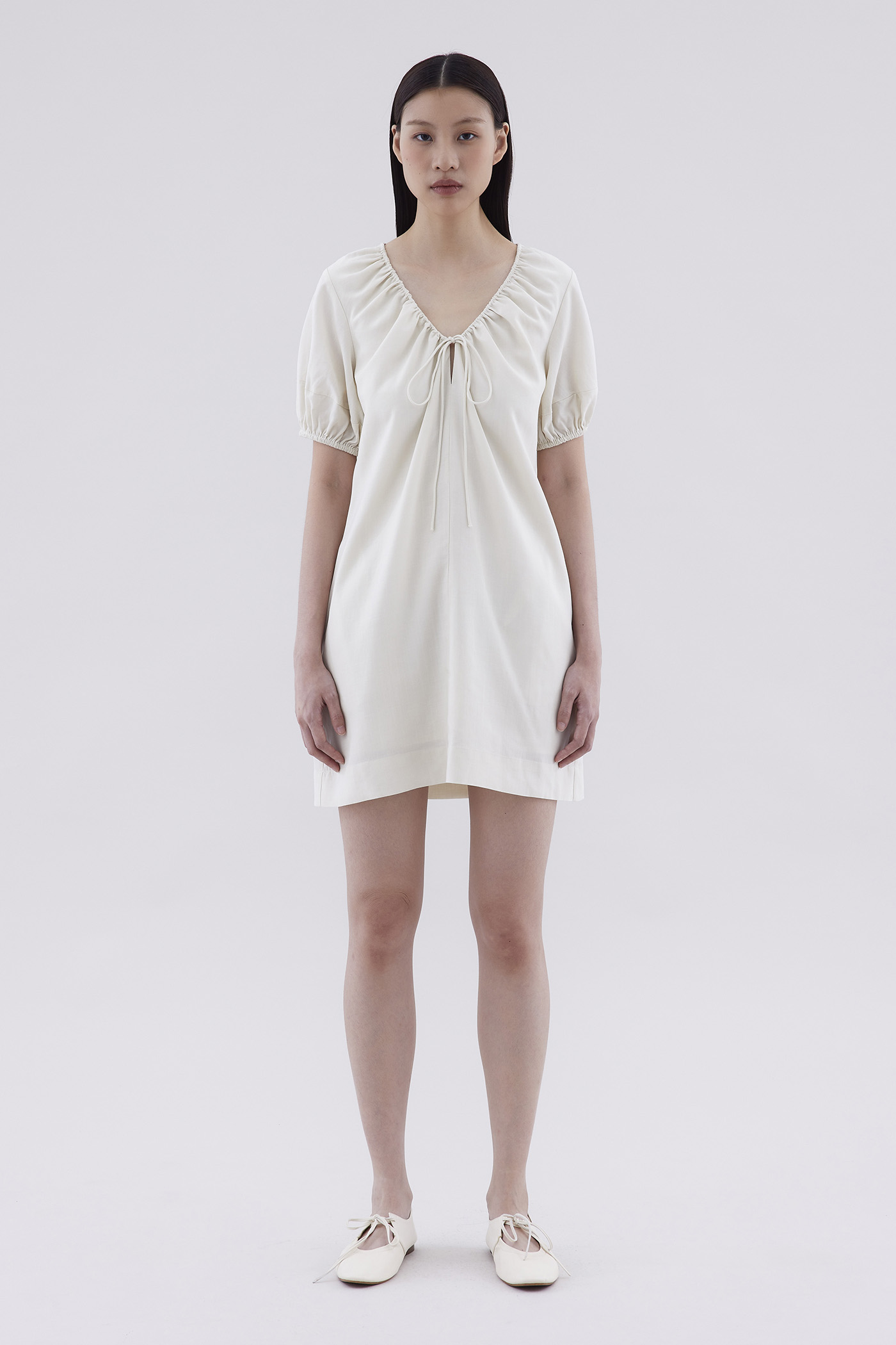 Raenale Drawstring Neck Dress | The Editor's Market